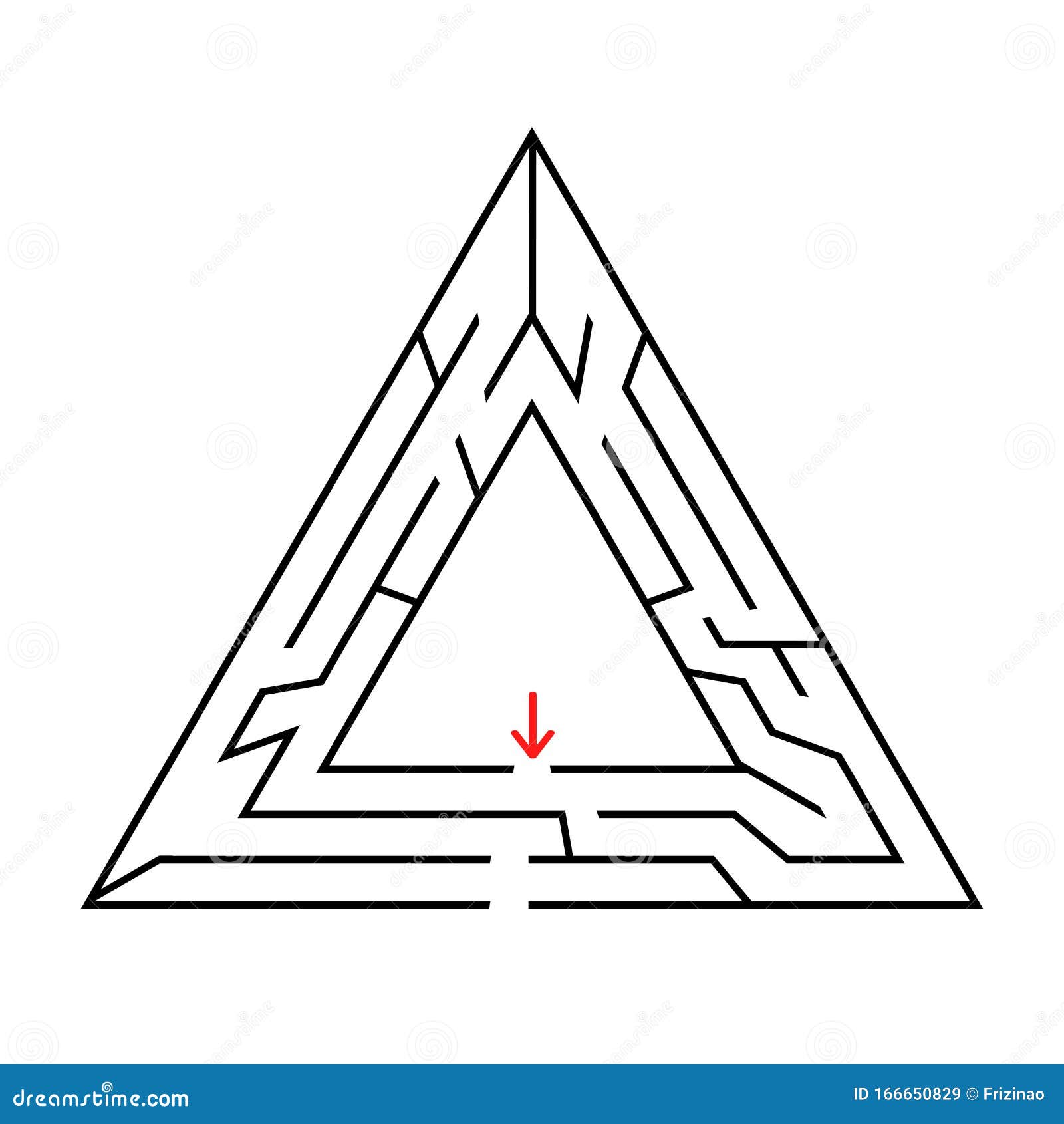 Triangular Labyrinth with an Input and an Exit. Simple Flat Vector ...