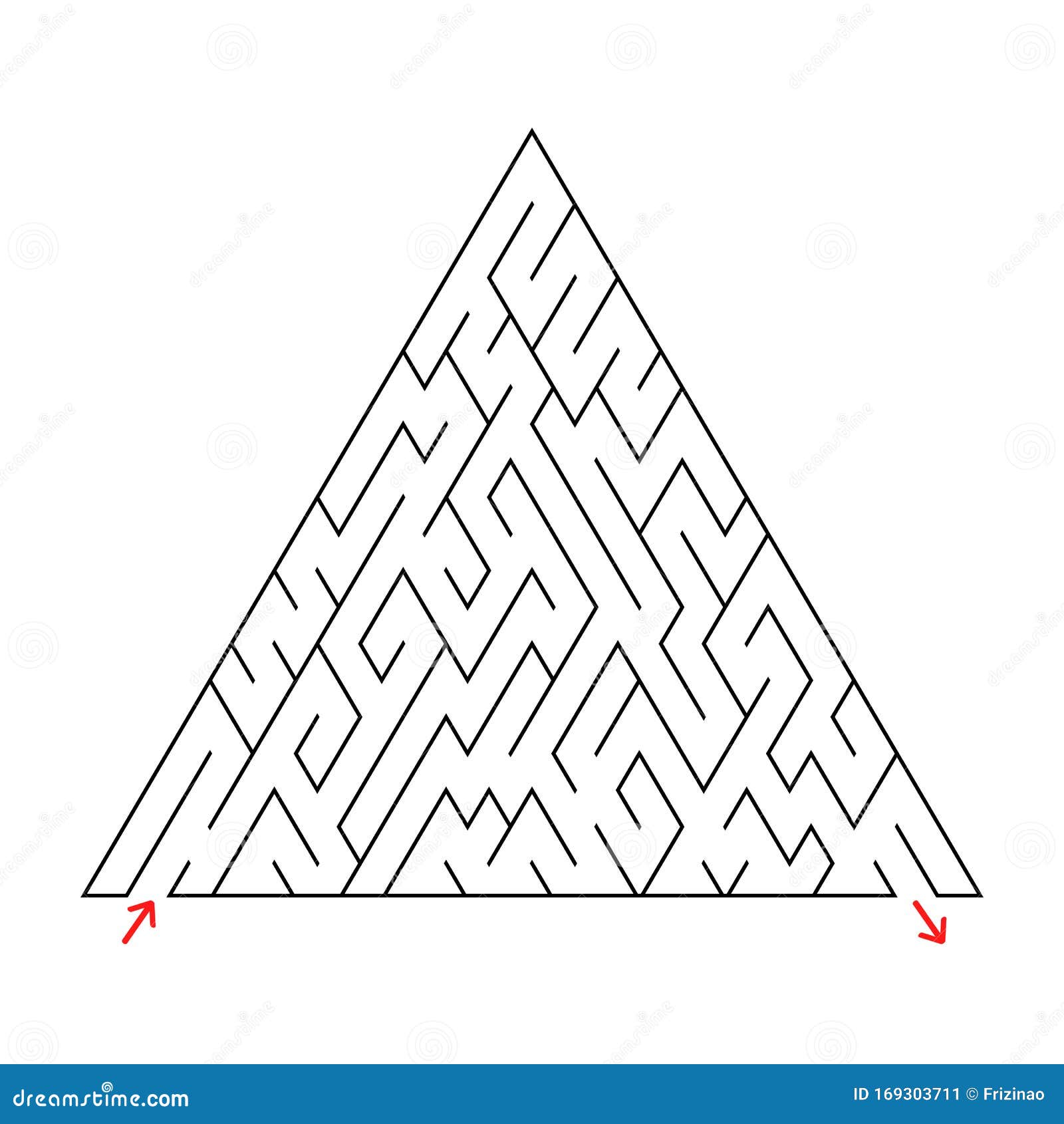 Triangular Labyrinth with an Input and an Exit. Simple Flat Vector ...