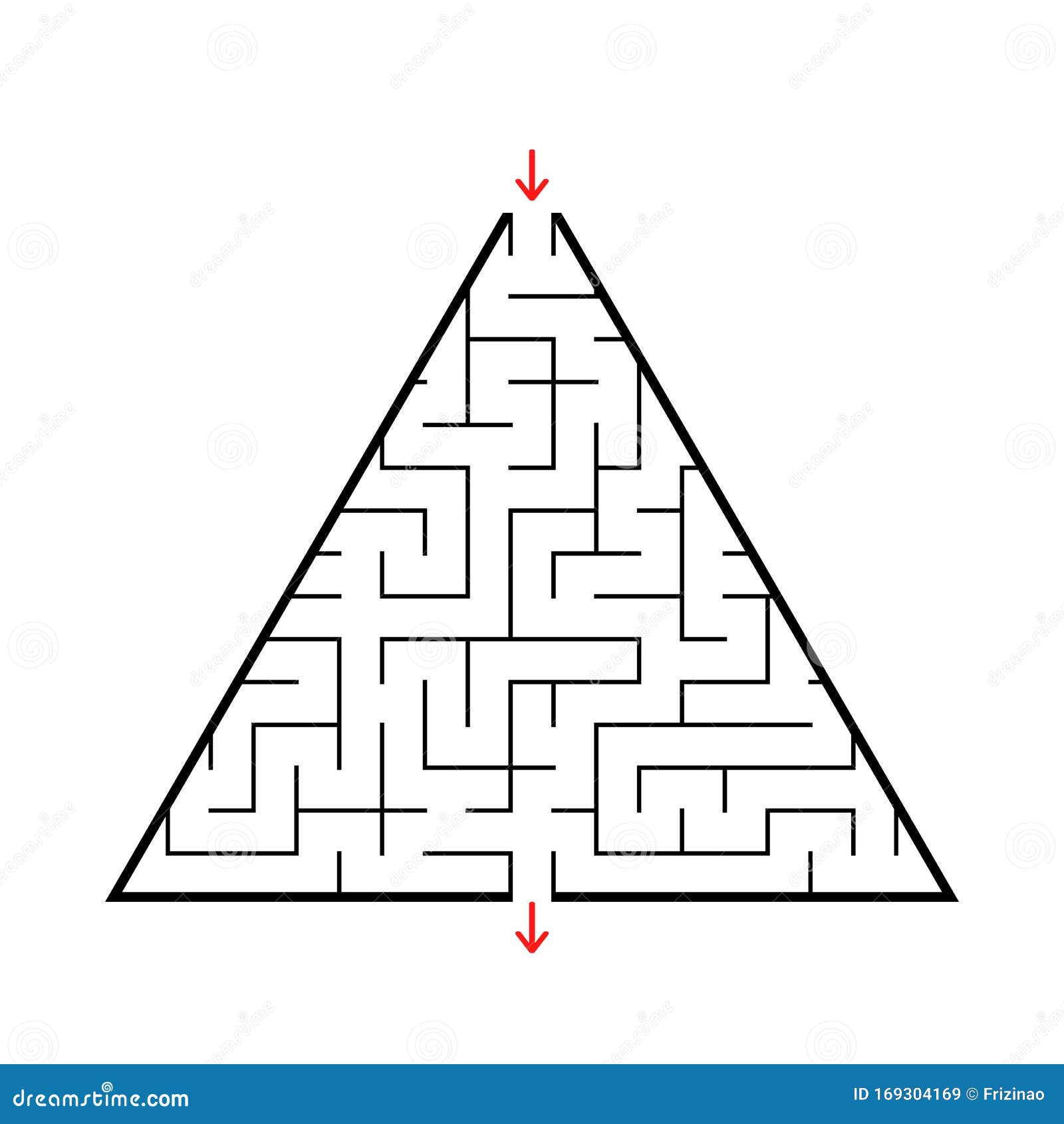 Triangular Labyrinth with an Input and an Exit Stock Vector ...