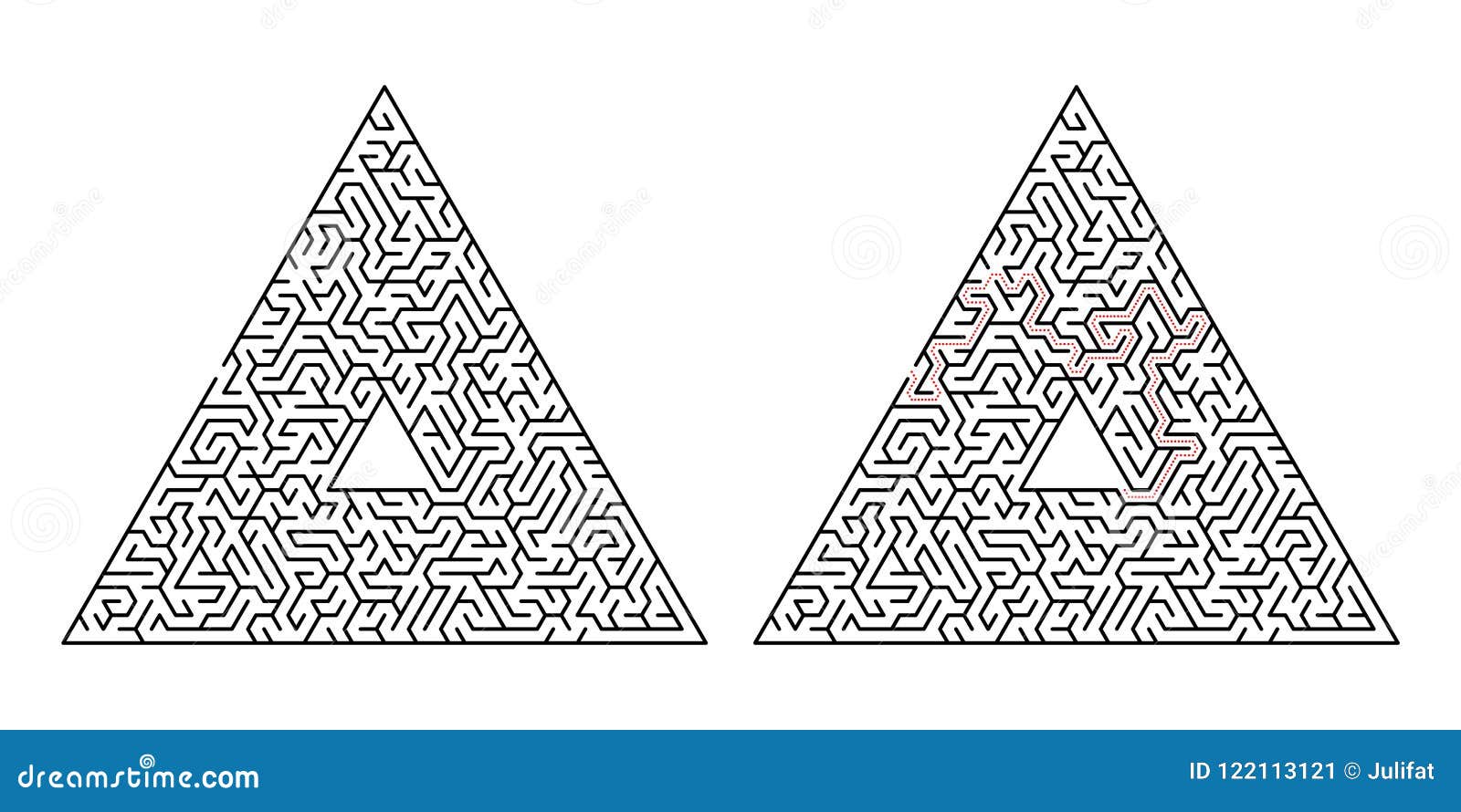Triangular Labyrinth. Maze Isolated on a White Background Stock Vector ...
