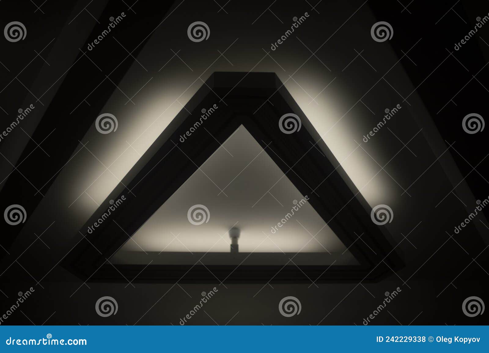 Triangular Lamp on Ceiling. Interior Details Stock Photo - Image of ...