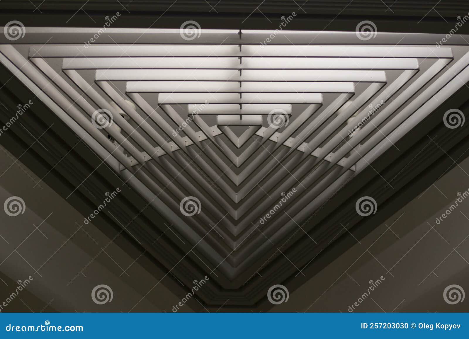 Triangular Lamp in Interior. Design of Lighting Device Stock Photo ...