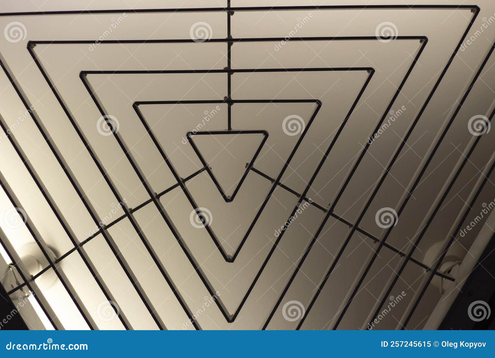 Triangular Lamp in Interior. Design of Lighting Device Stock Image ...