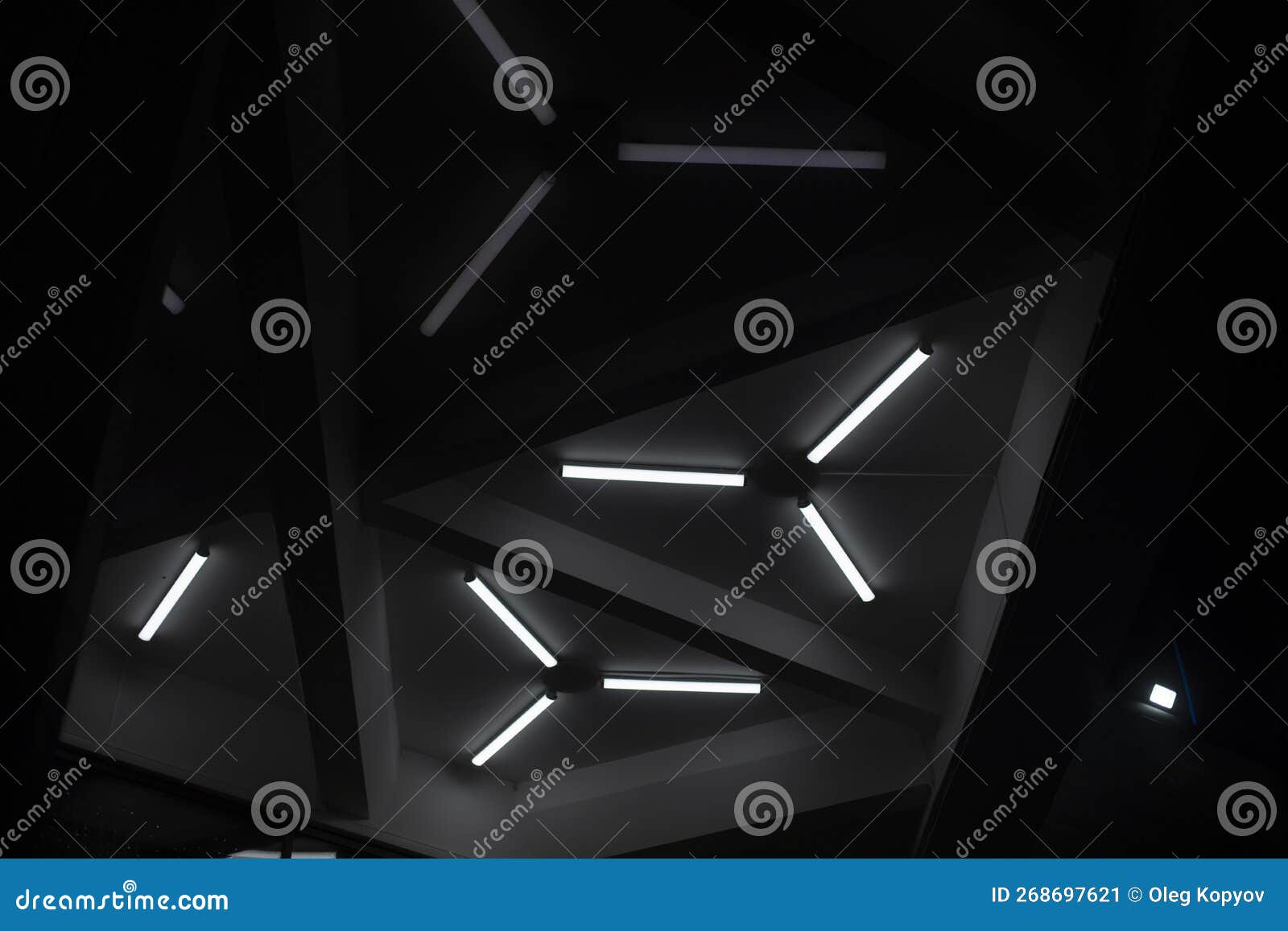 Triangular Lamps on Ceiling. Modern Architecture Stock Image - Image of ...