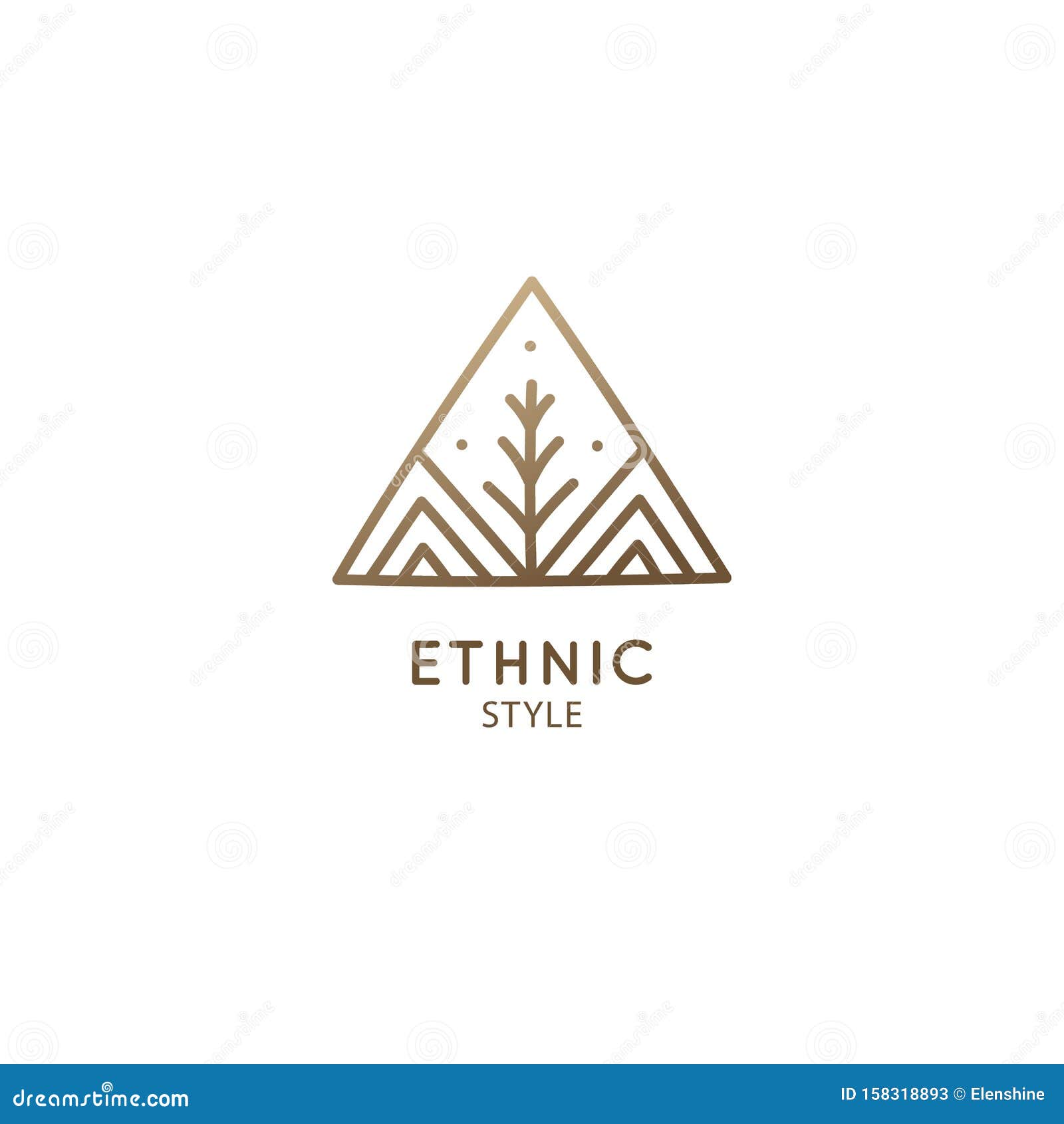 Triangular Linear Logo Of Pattern Tree Vector Illustration ...