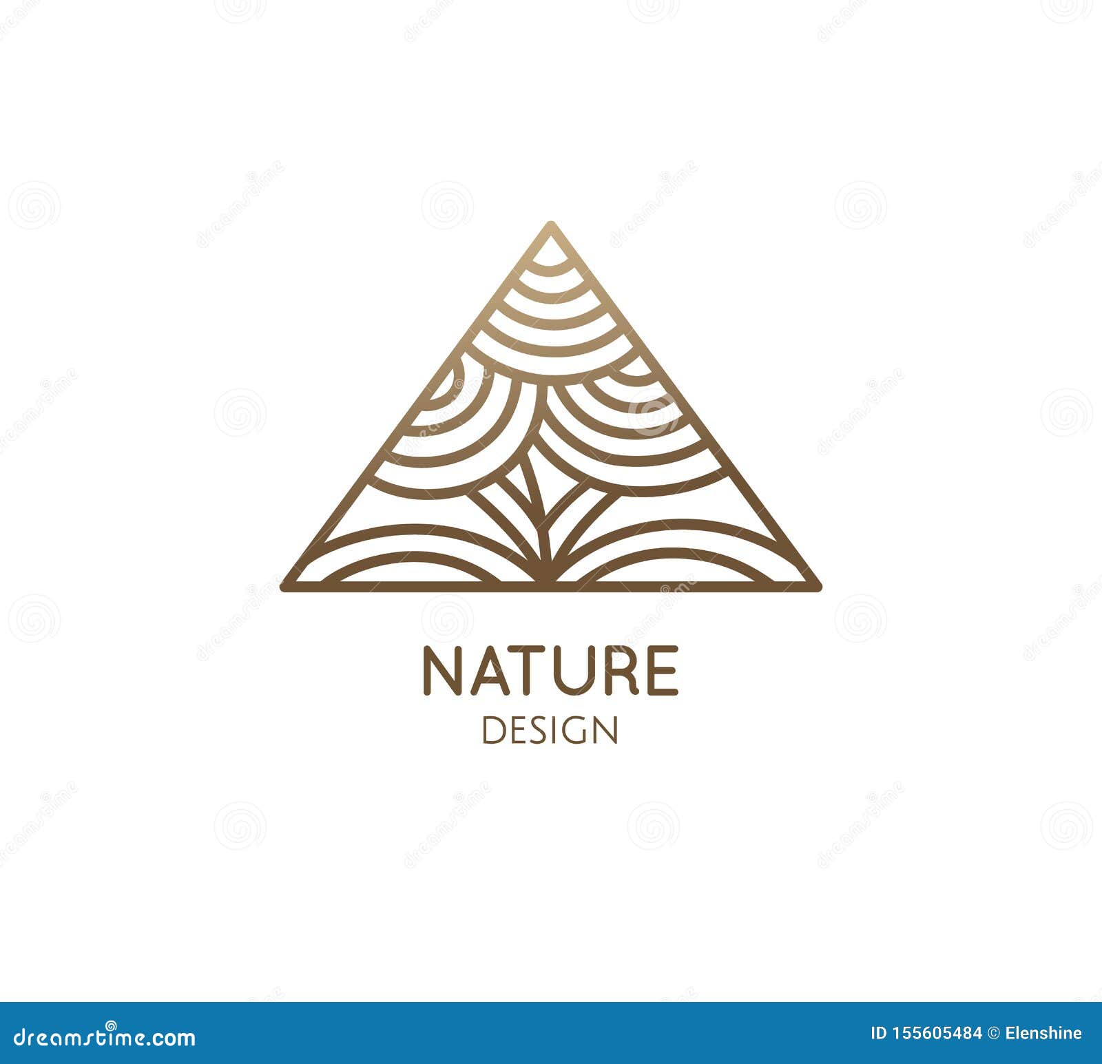 Triangular Linear Logo Of Pattern Tree Vector Illustration ...