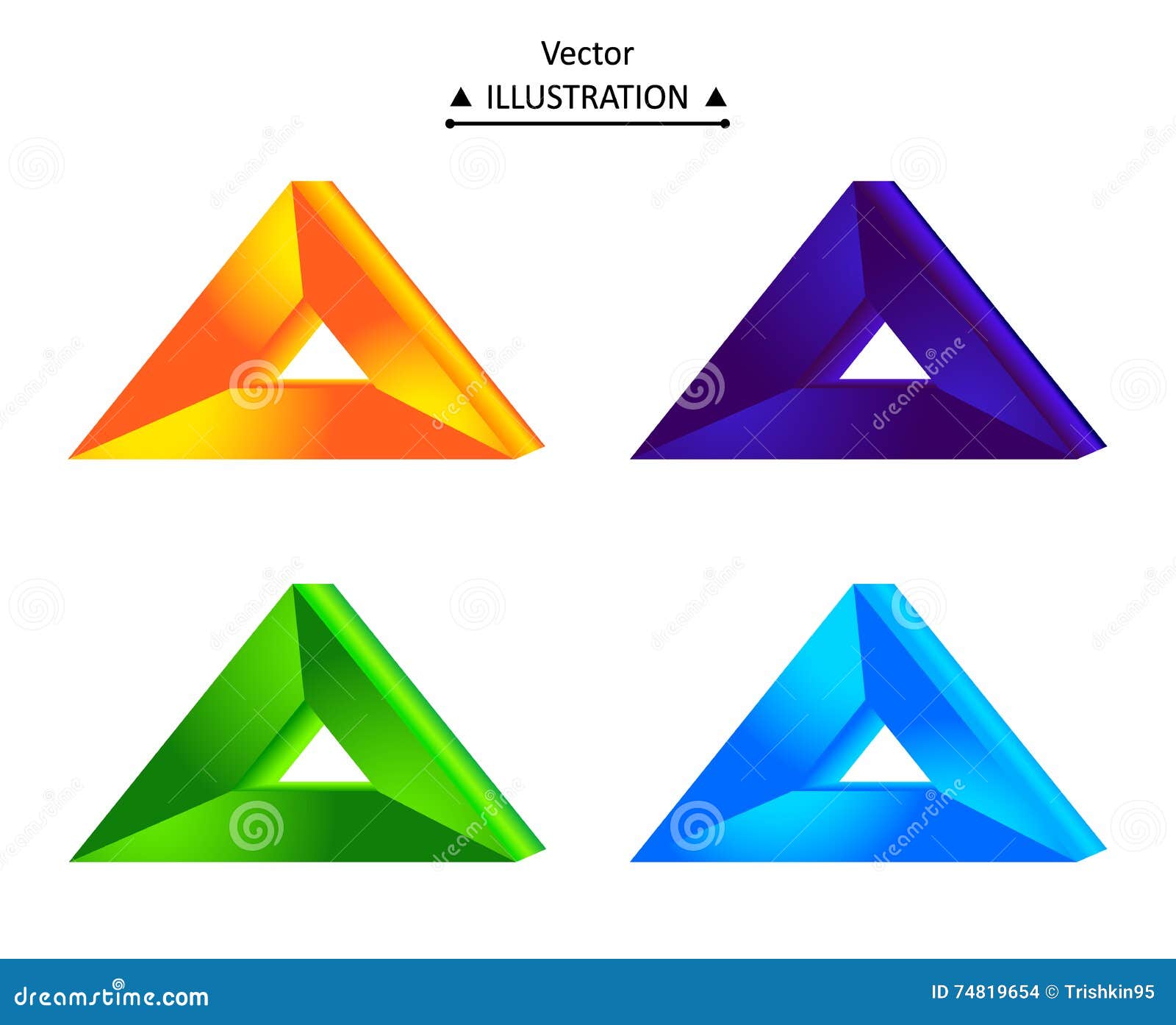 Triangular logo set stock vector. Illustration of template - 74819654