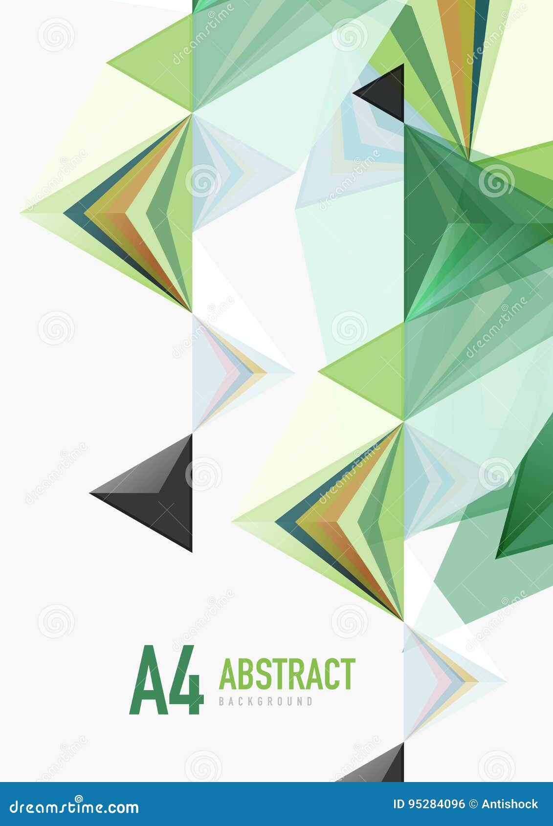 Triangular Low Poly Vector A4 Size Geometric Abstract Template Stock ...