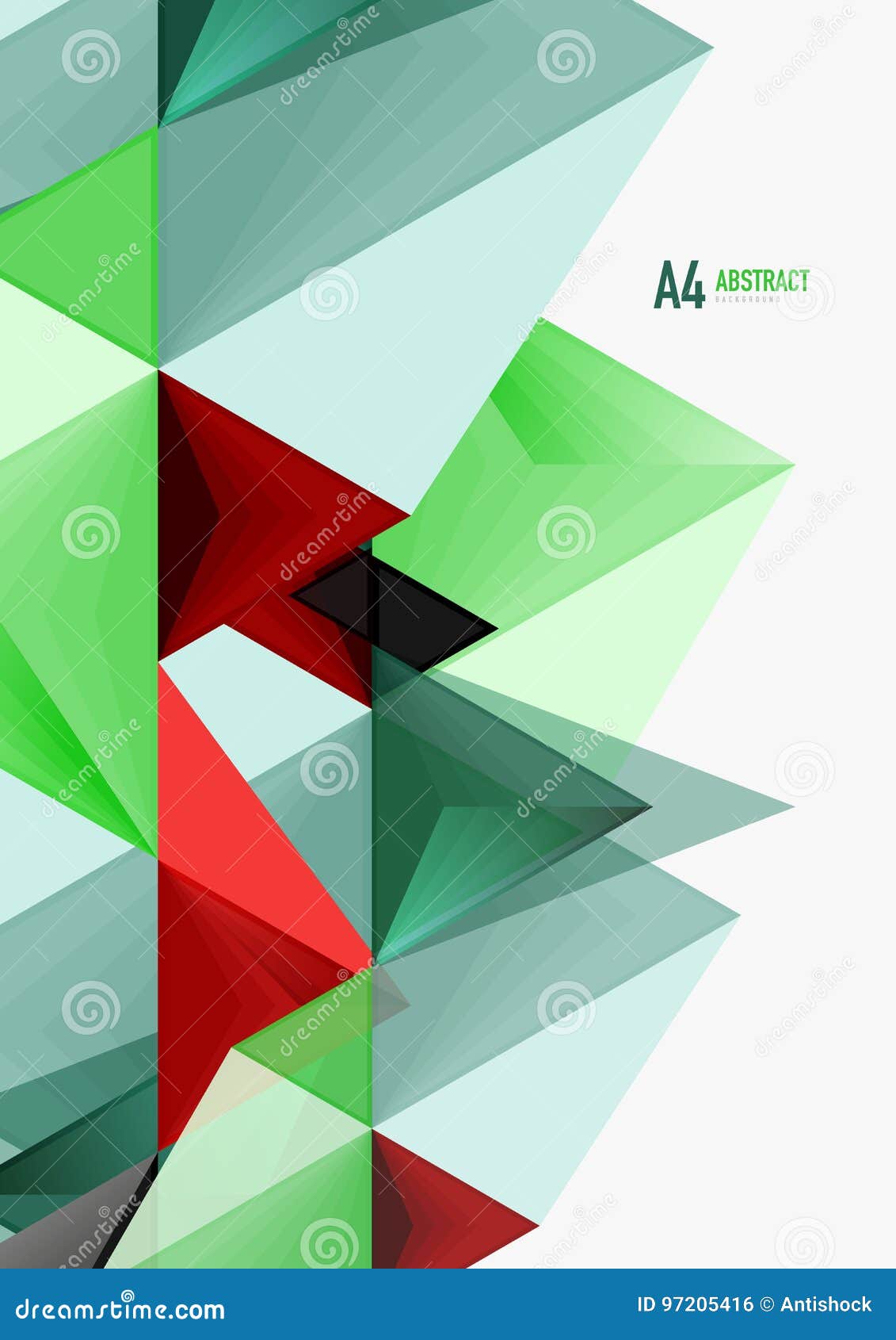 Triangular Low Poly Vector A4 Size Geometric Abstract Template Stock ...
