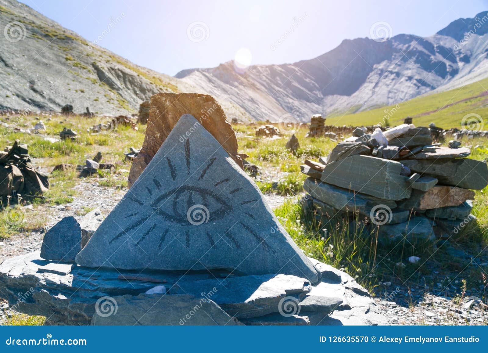 Triangular Magic Magical Stone. Stock Photo | CartoonDealer.com #126635586