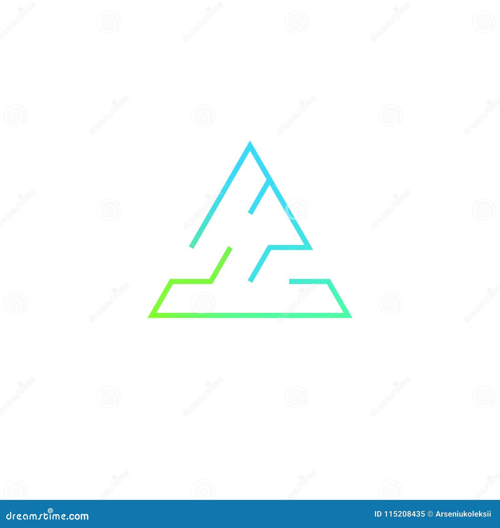 Triangular Maze Logo Design Stock Vector - Illustration of emblem ...