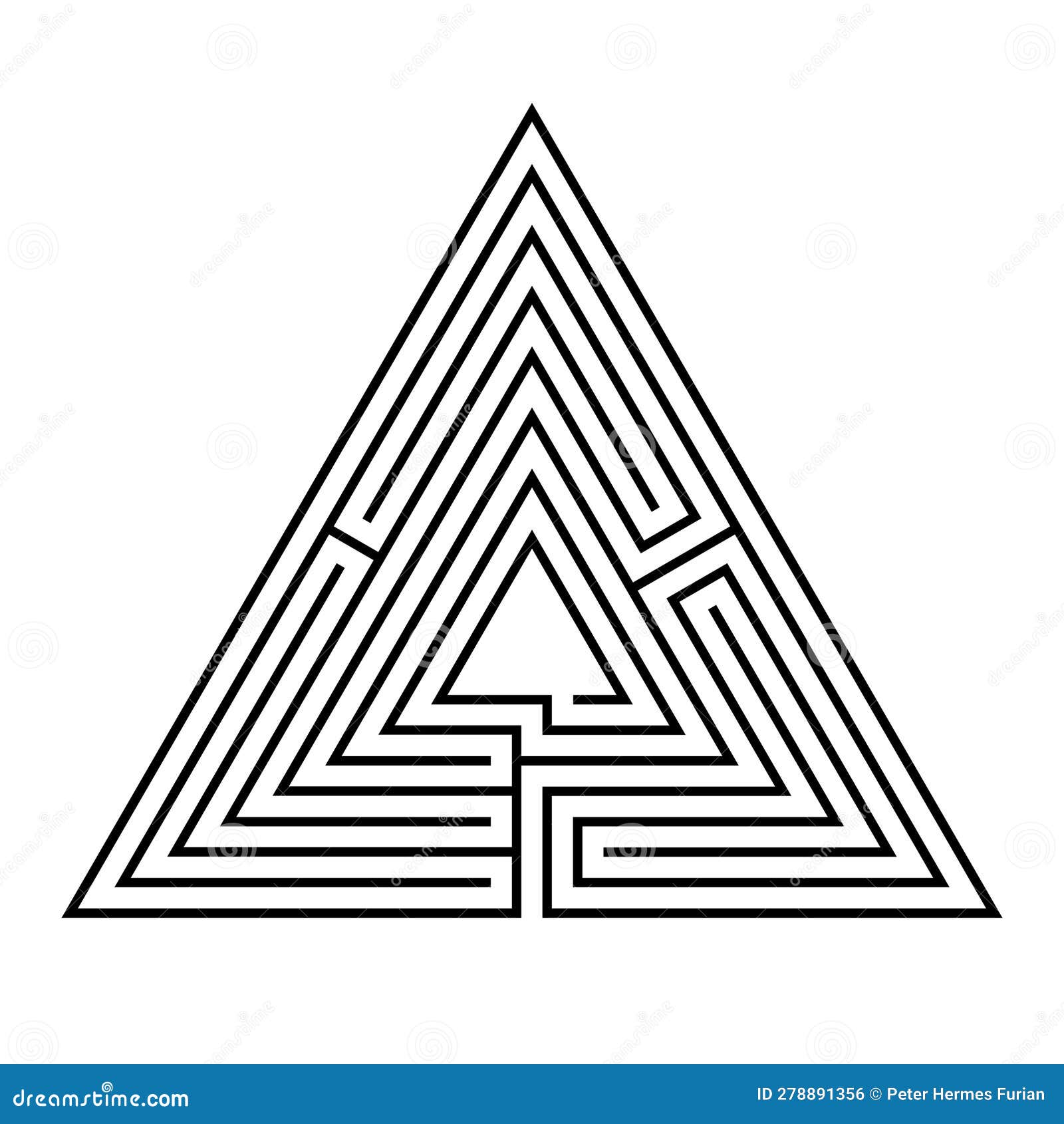 Triangular Maze, Unicursal Labyrinth with a Single Path in Seven ...