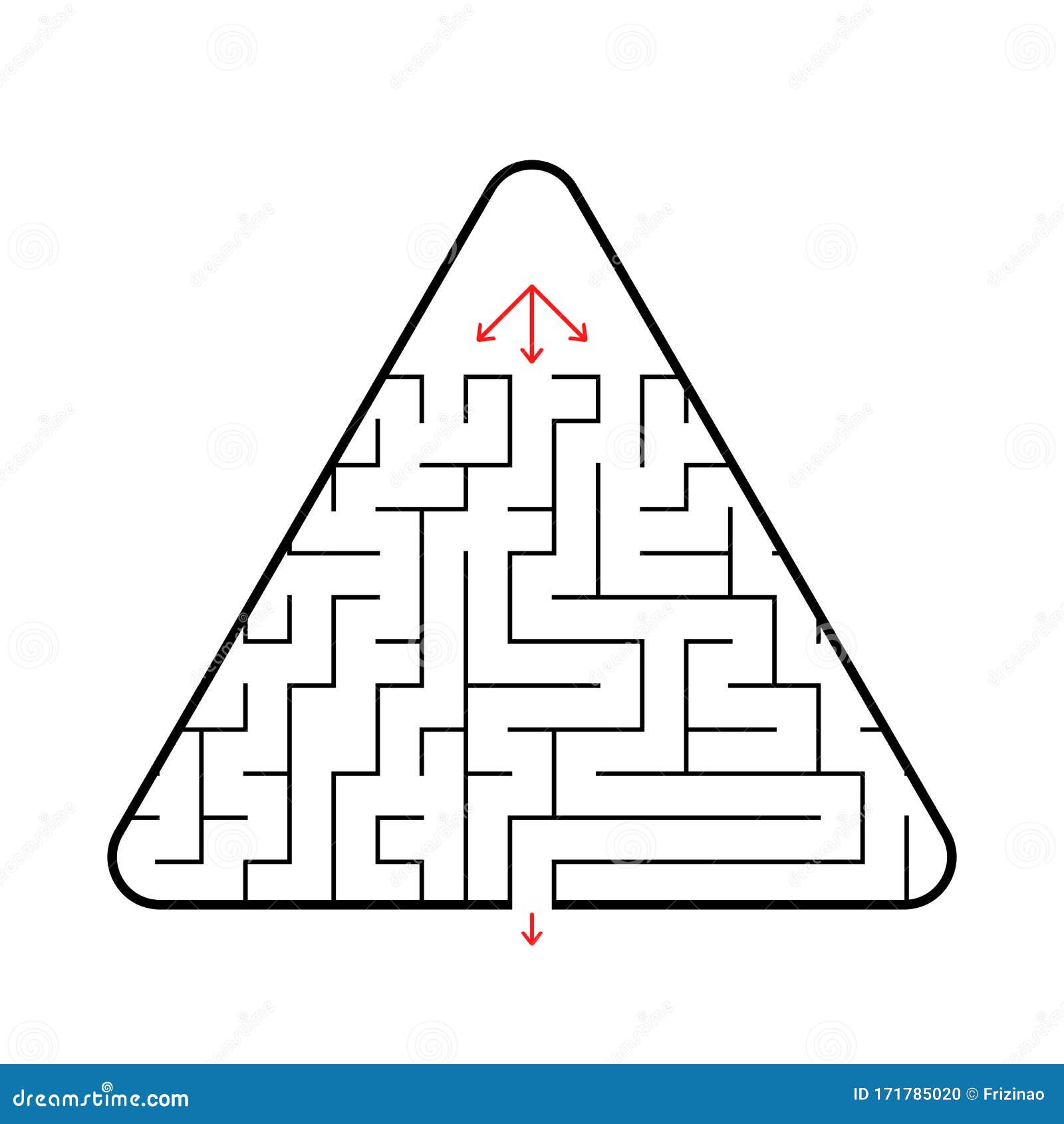 Triangular Maze With Three Paths. Find The Right Way Out. A Simple Flat ...