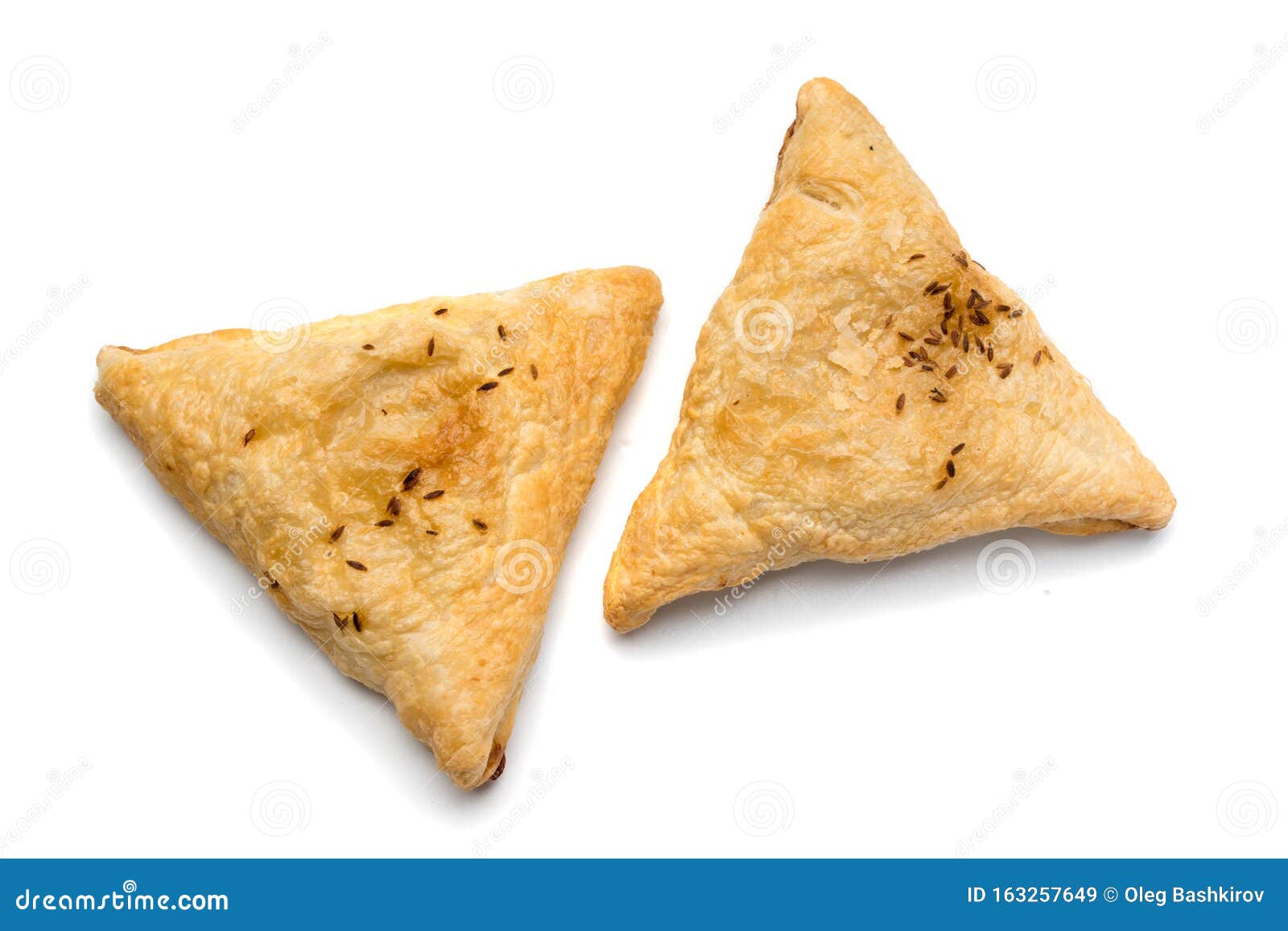 Triangular Meat Pie Isolated on a White Background Stock Image - Image ...