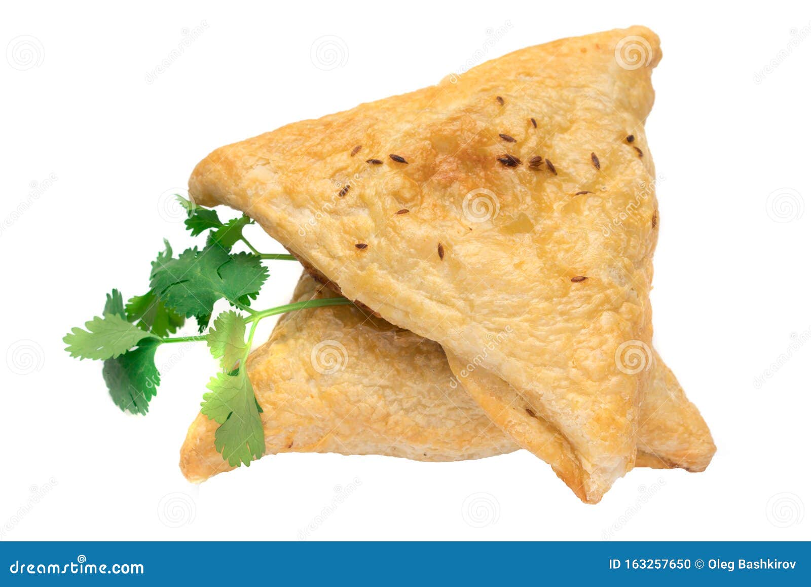 Triangular Meat Pie Isolated on a White Background Stock Photo - Image ...
