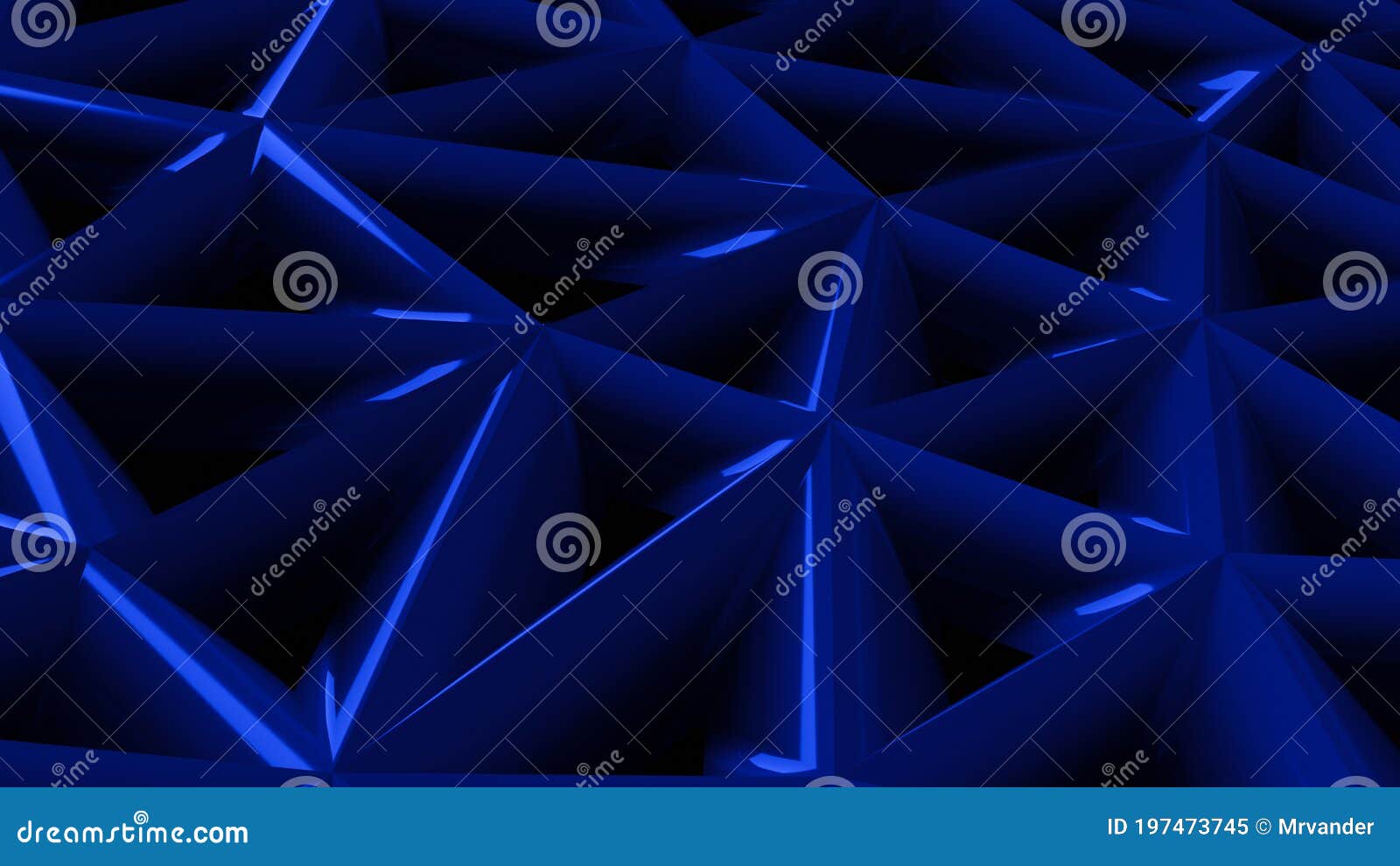 Triangular Mesh. 3d Render Art. Geometric Background Stock Illustration ...