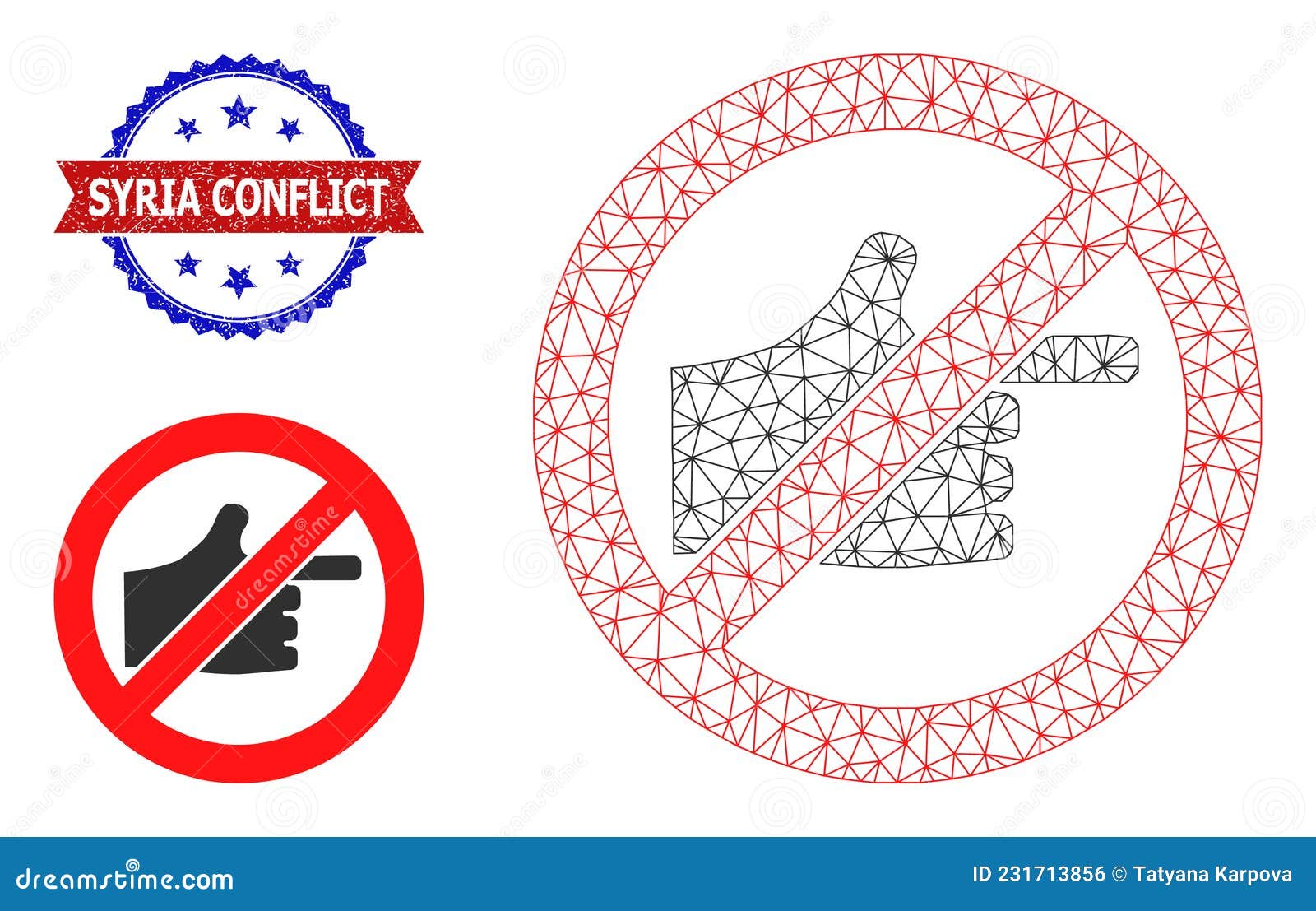 Triangular Mesh Stop Index Finger Icon and Unclean Bicolor Syria ... Triangular Mesh Stop Index Finger Icon and Unclean Bicolor Syria ...