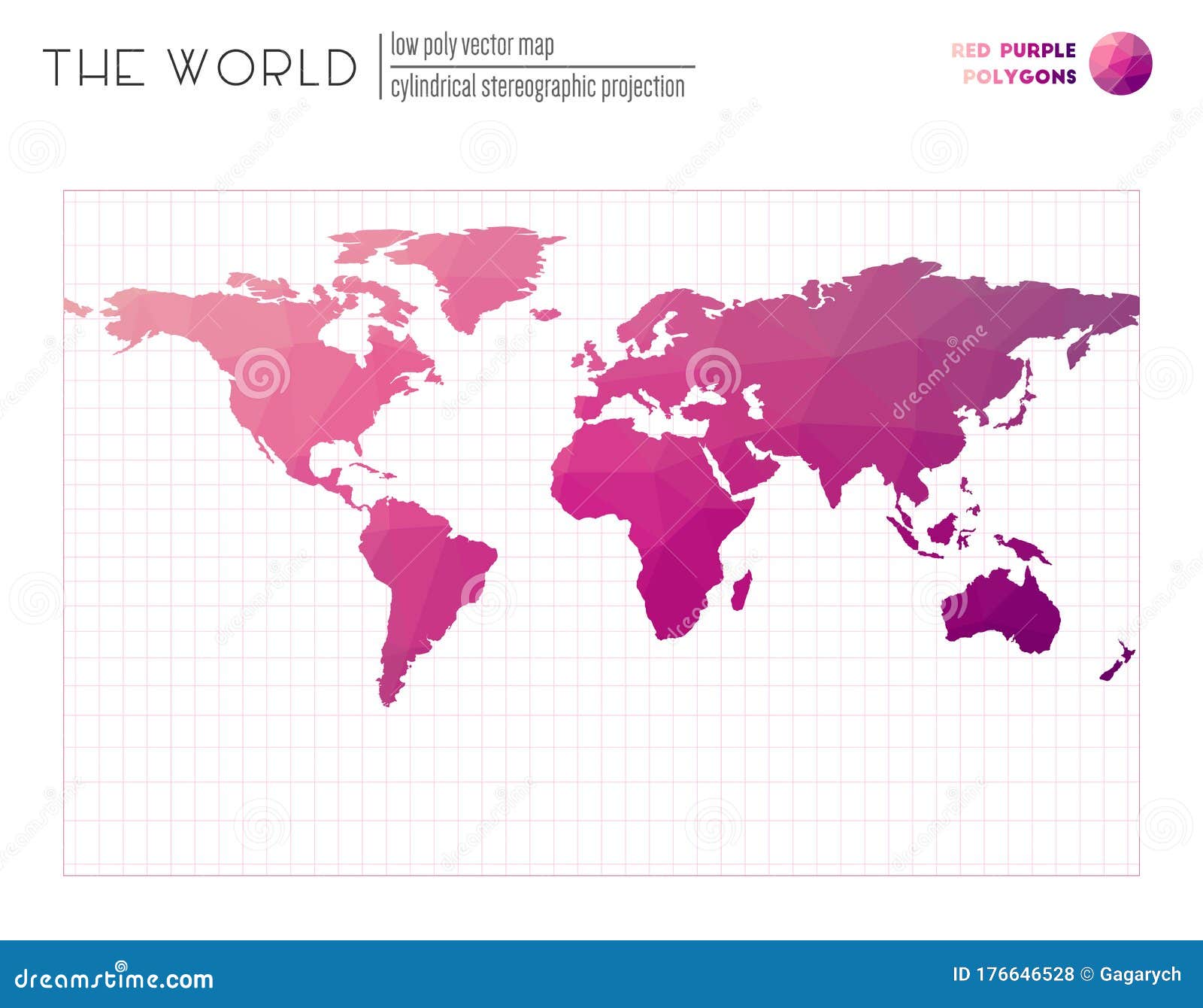 World Map. Cylindrical Stereographic Projection. Vector Illustration ...