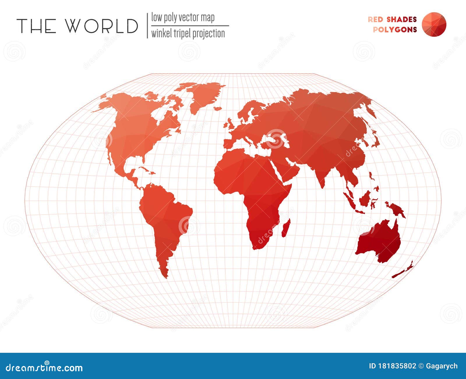 World Map. Winkel Tripel Projection. Cartoon Vector | CartoonDealer.com ...