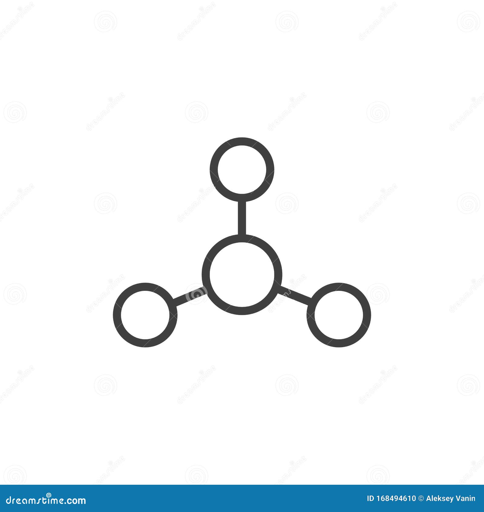 Triangular Molecular Structure Line Icon Stock Vector Illustration Of