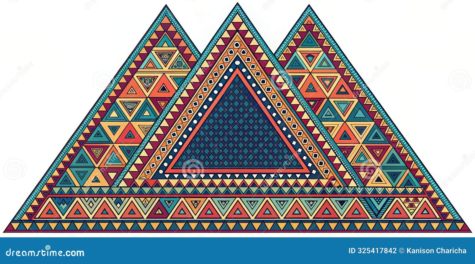 Triangular Motif Triangle Pattern Tribal Motif Triangle Background AI ...