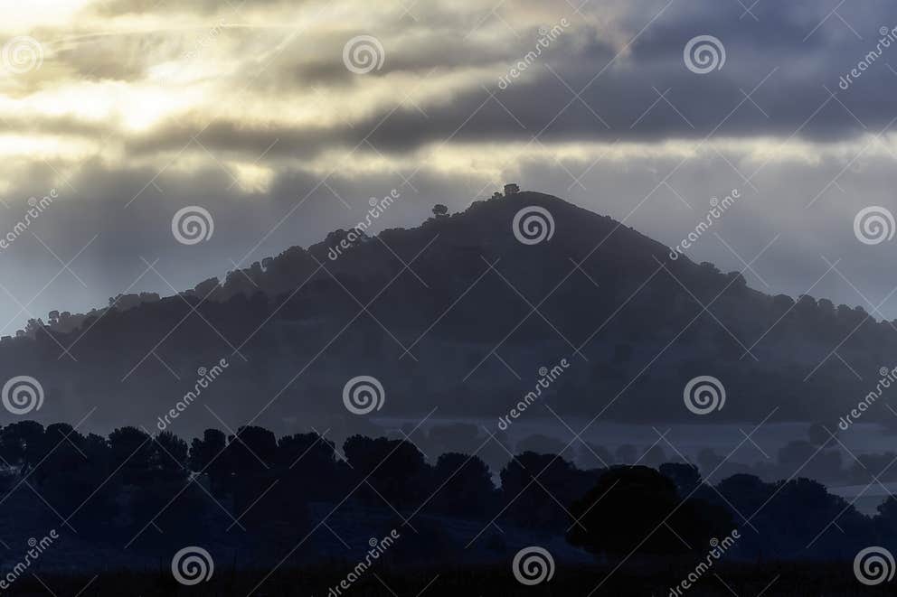 Triangular Mountain in the Eastern Mountains of Granada. Stock Image ...