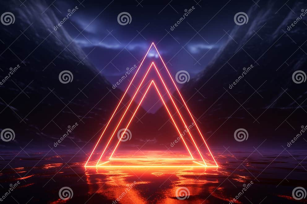Triangular Neon Cosmos an Abstract 3D Rendering of the Universes ...