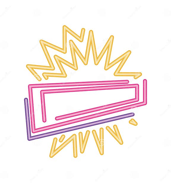 Triangular Neon Light Label Explosive Stock Illustration - Illustration ...