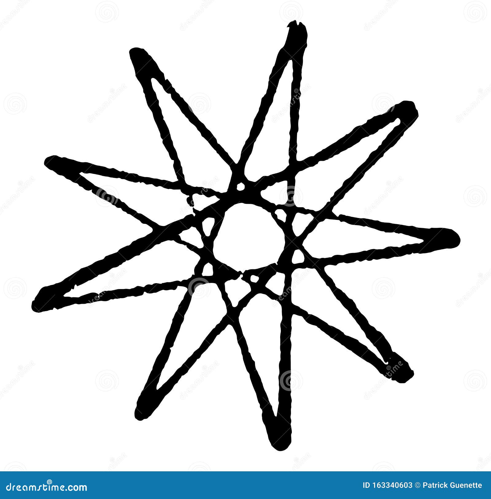 Triangular Nine Point Nanogram Star Vintage Illustration Stock Vector ...