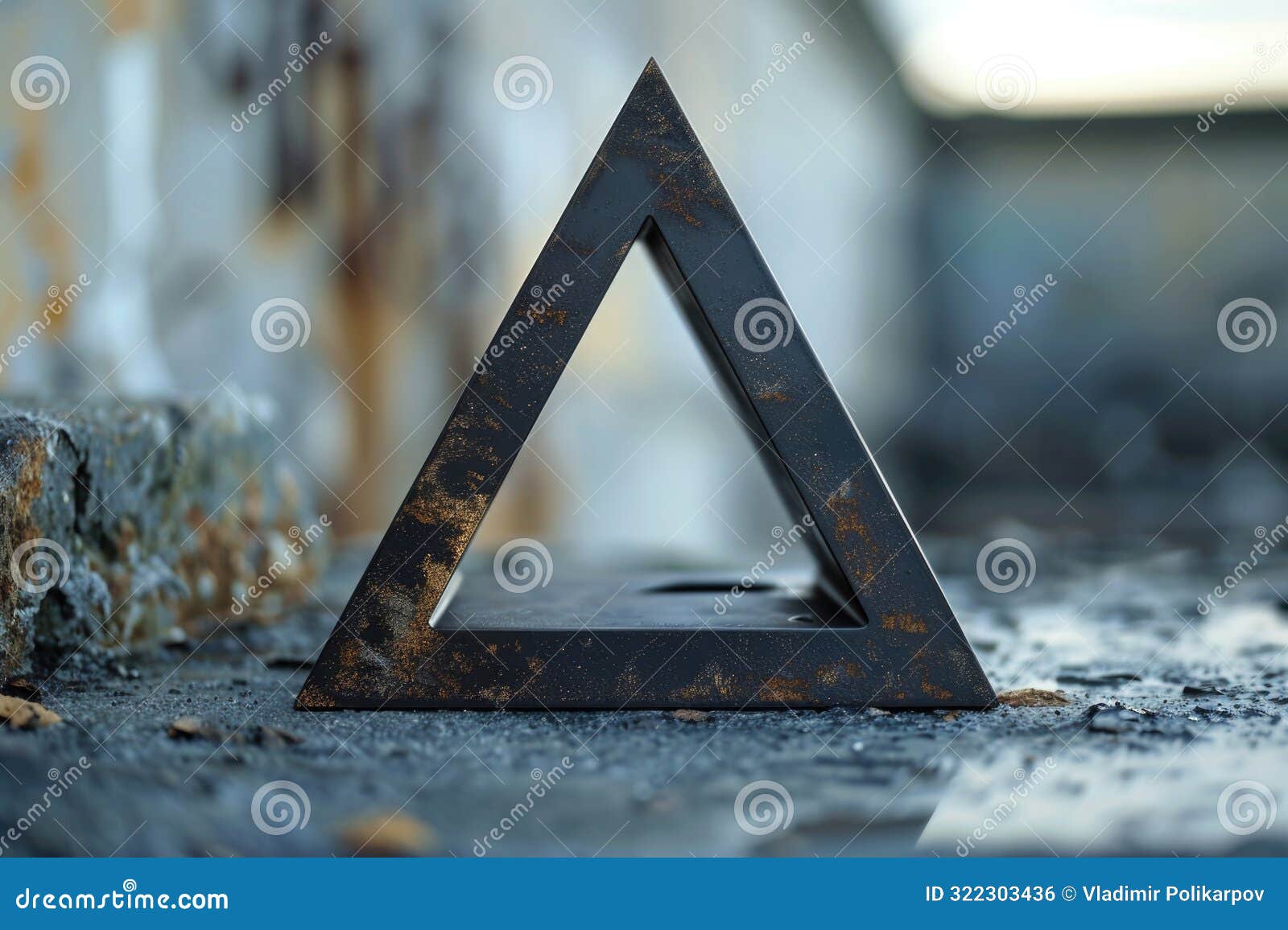 A Triangular Object Sitting on the Ground, Often Used As Decorative ...