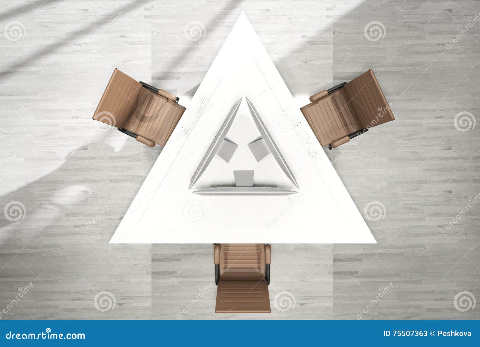 Triangular Office Table Top Stock Illustration - Illustration of desk ...