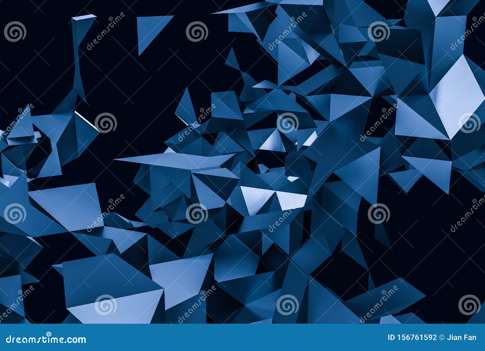 Triangular Paper with Creative Shapes, 3d Rendering Stock Illustration ...