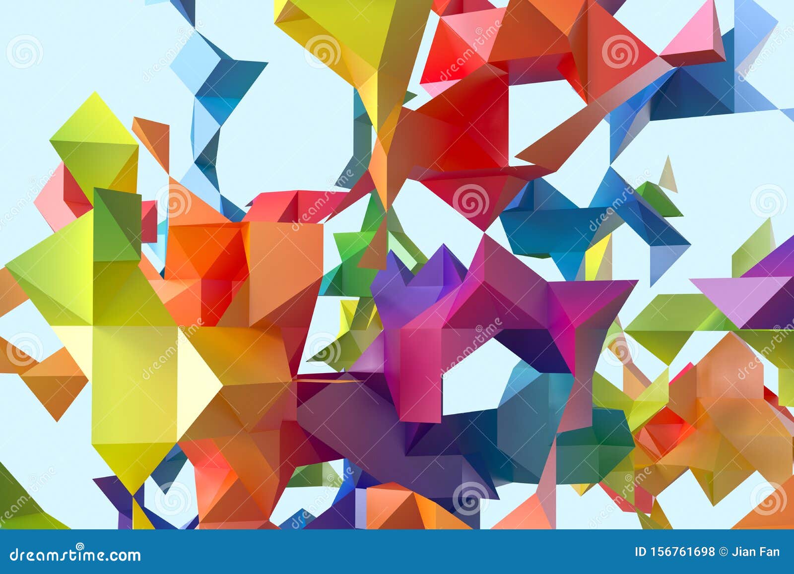Triangular Paper with Creative Shapes, 3d Rendering Stock Illustration ...