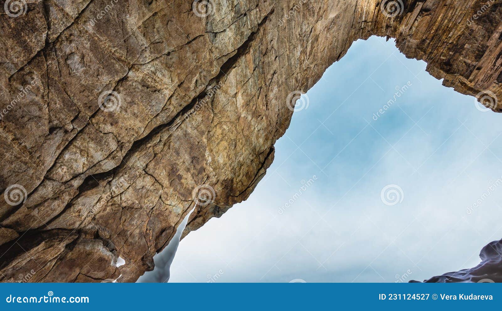 A Triangular Passage in a Granite Rock. Close-up Stock Image - Image of ...