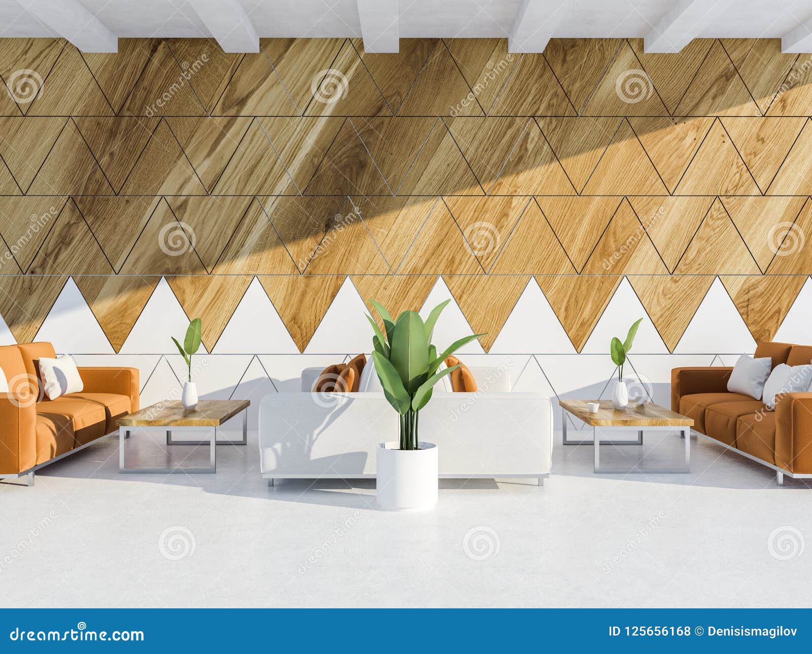 Triangular Pattern Office Lounge Interior Stock Illustration ...