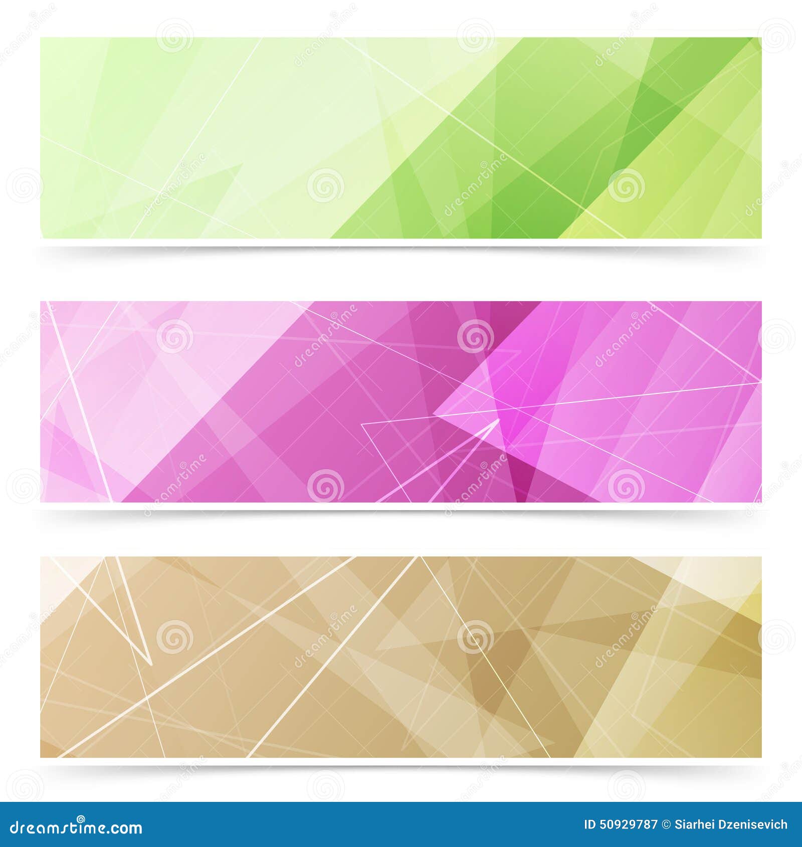 Triangular Pattern Web Footer Collection Stock Vector - Illustration of ...