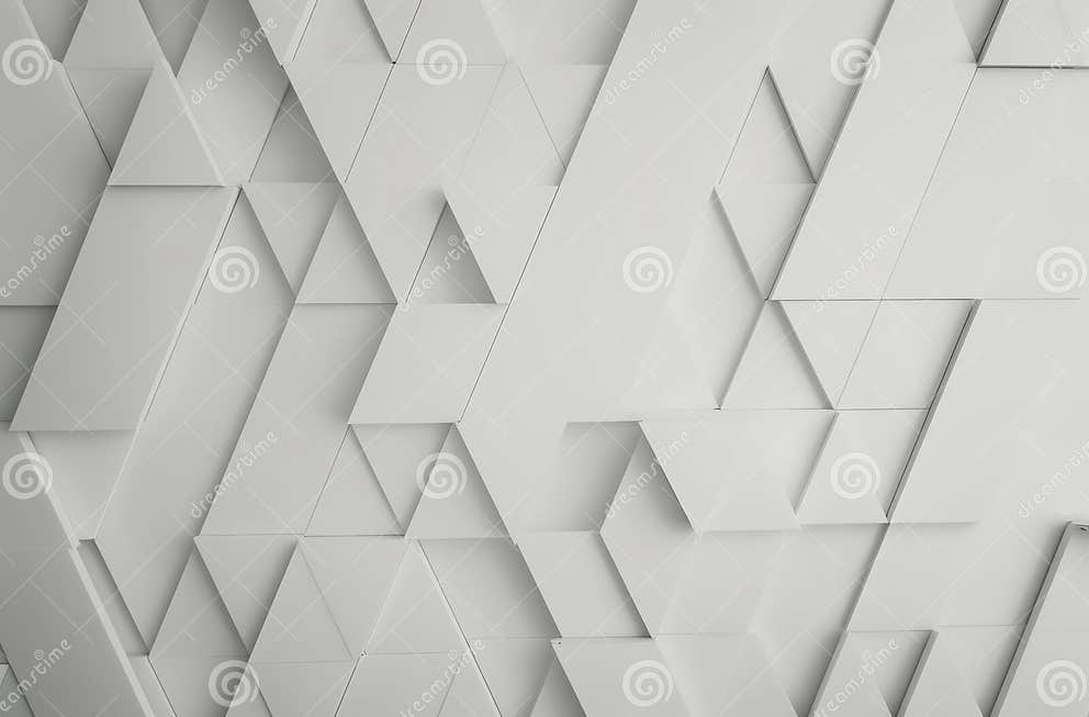 Triangular Patterns on a White Textured Wall Interior Design Stock ...