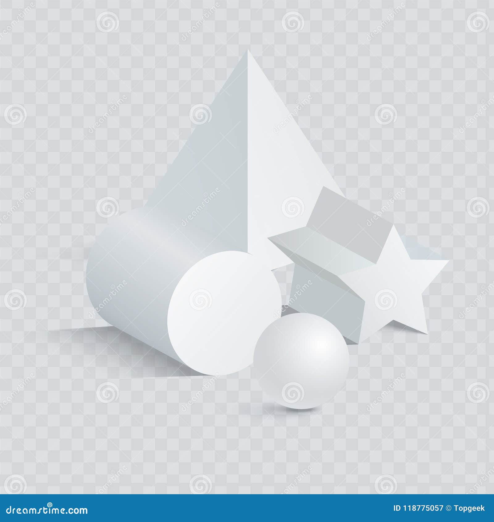 Pentagrammic Prism Cartoon Character With Face Expression On White ...