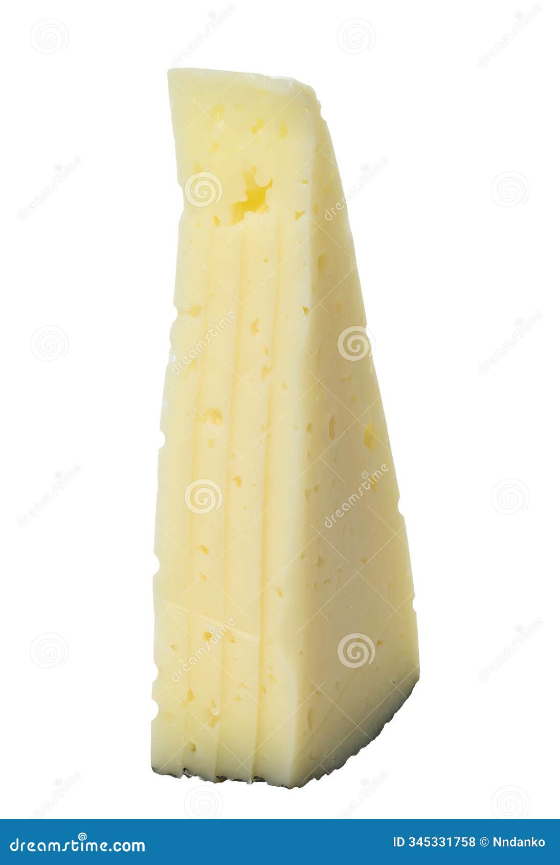 Triangular Piece of Cheese on Isolated Background Stock Photo - Image ...