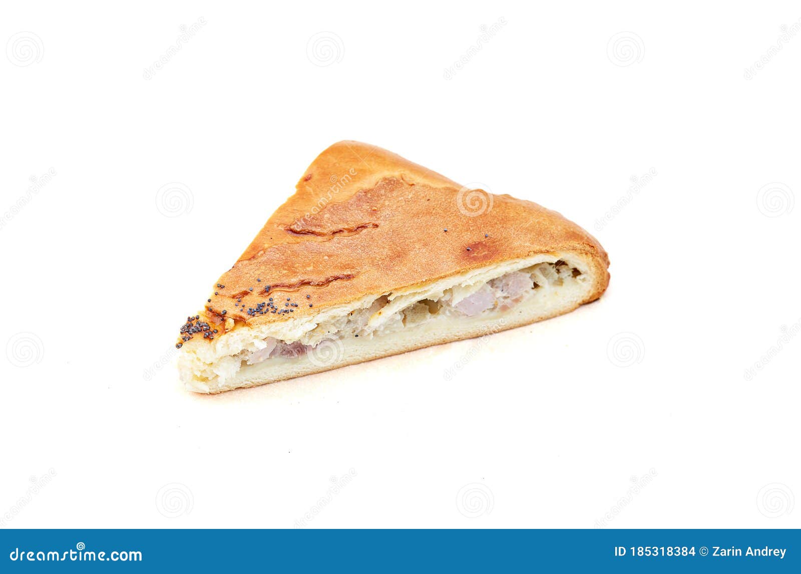 Triangular Piece of the Pie Pastry with a Meat Filling Stock Photo ...