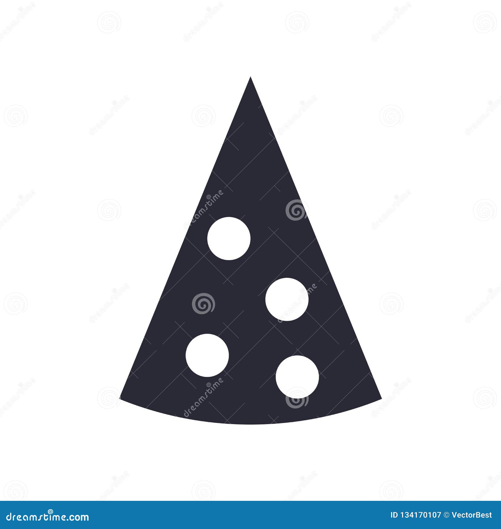 Triangular Pizza Slice Icon Vector Sign and Symbol Isolated on White ...