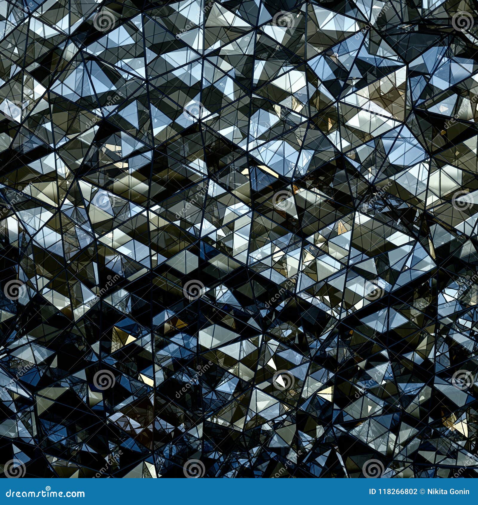 Triangular Glass Polygonal Shape 3D Rendering Stock Illustration ...