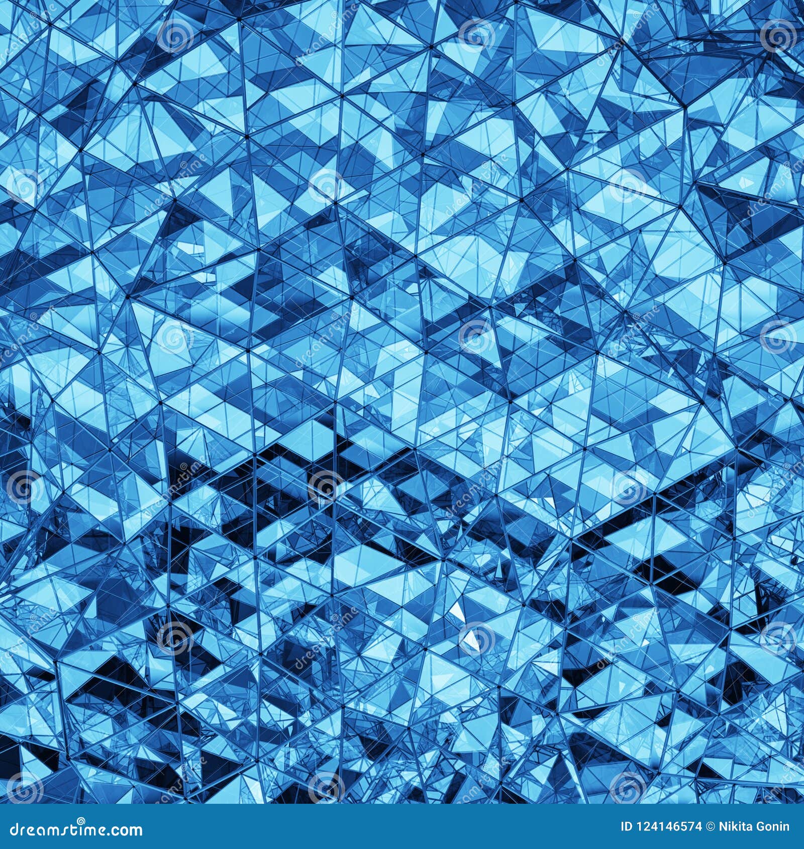 Triangular Polygonal Layered Glass Shape 3D Rendering Stock ...