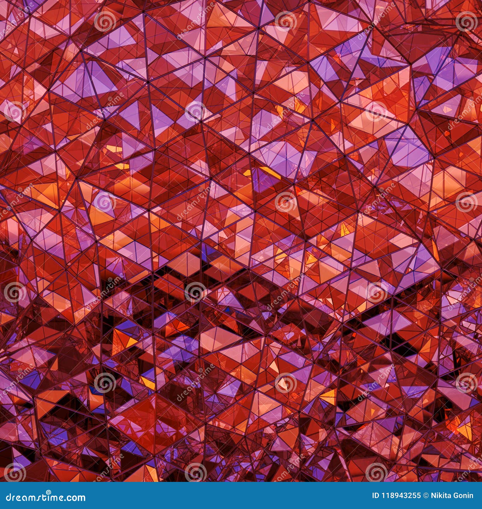 Triangular Polygonal Layered Red Glass Shape 3D Rendering Stock ...