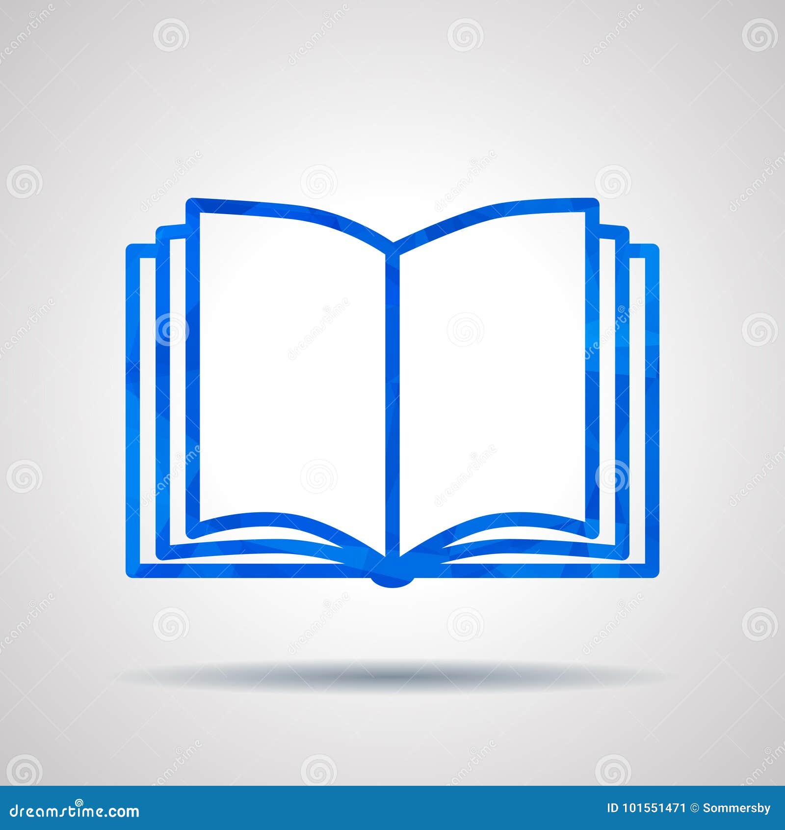 Triangular Polygonal Open Book Icon on a Grey Backgr Stock Vector ...