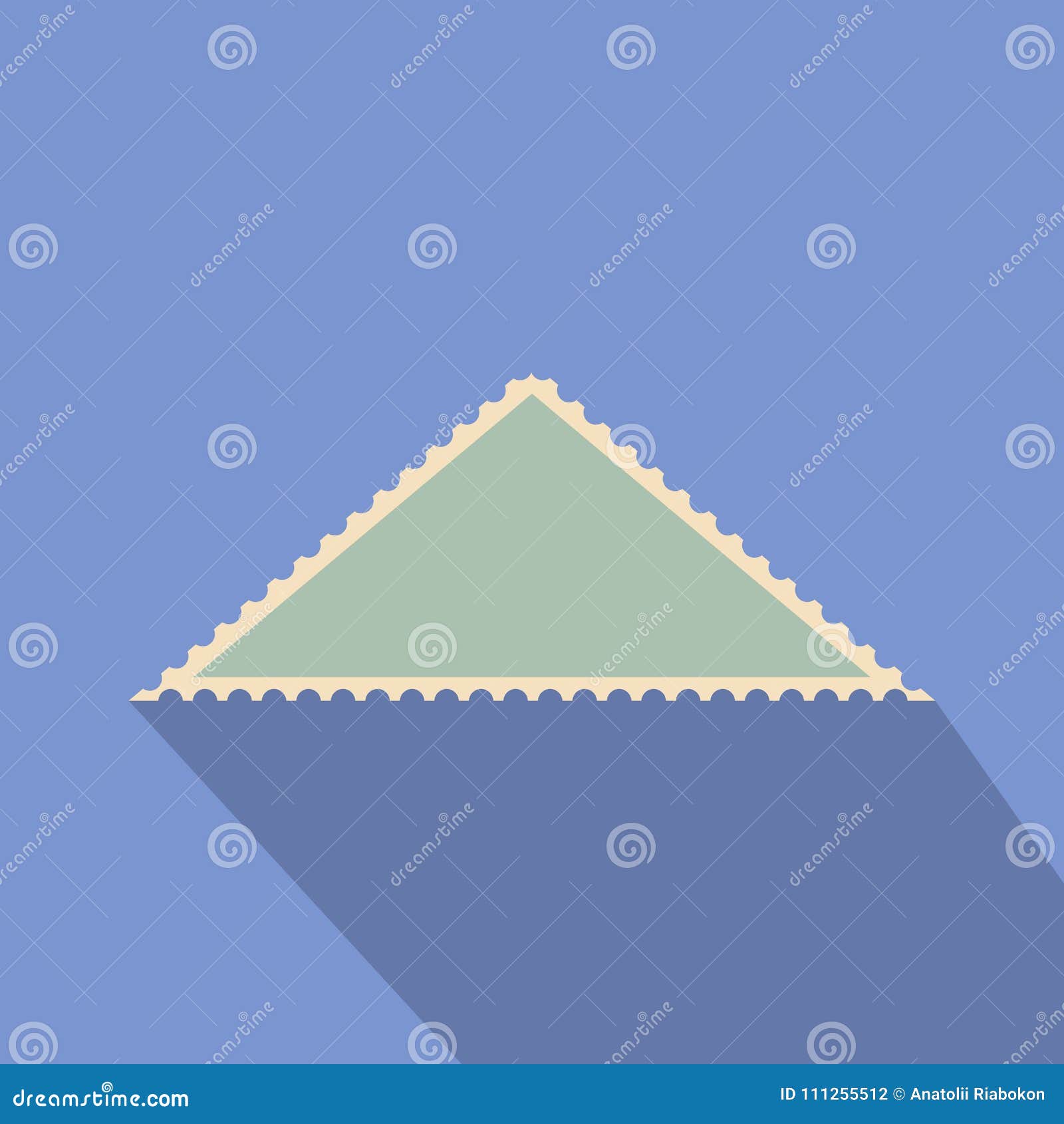 Triangular Postage Stamp Icon, Flat Style Stock Vector - Illustration ...