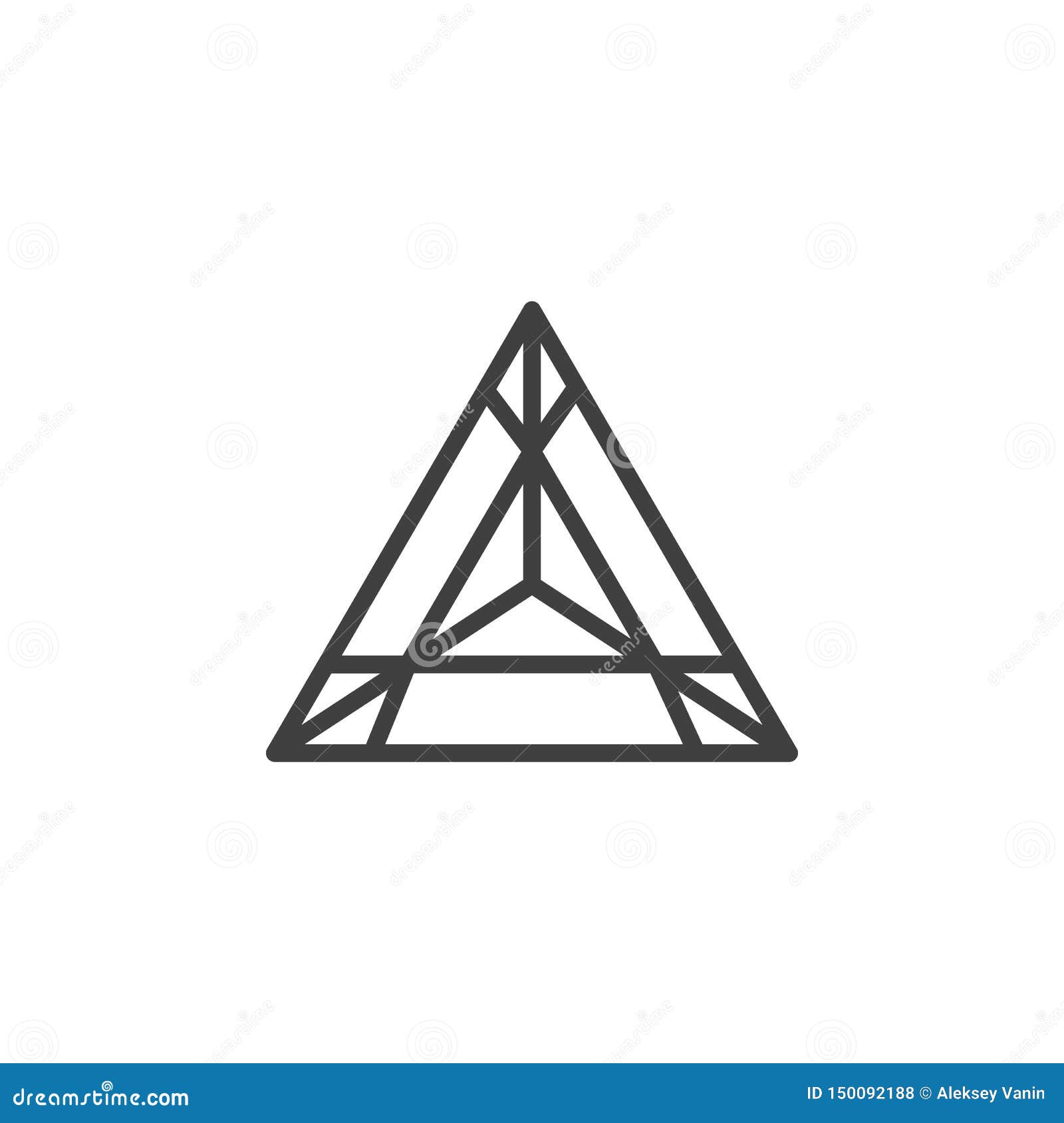 Triangular Precious Stone, Gem Line Icon Stock Vector - Illustration of ...