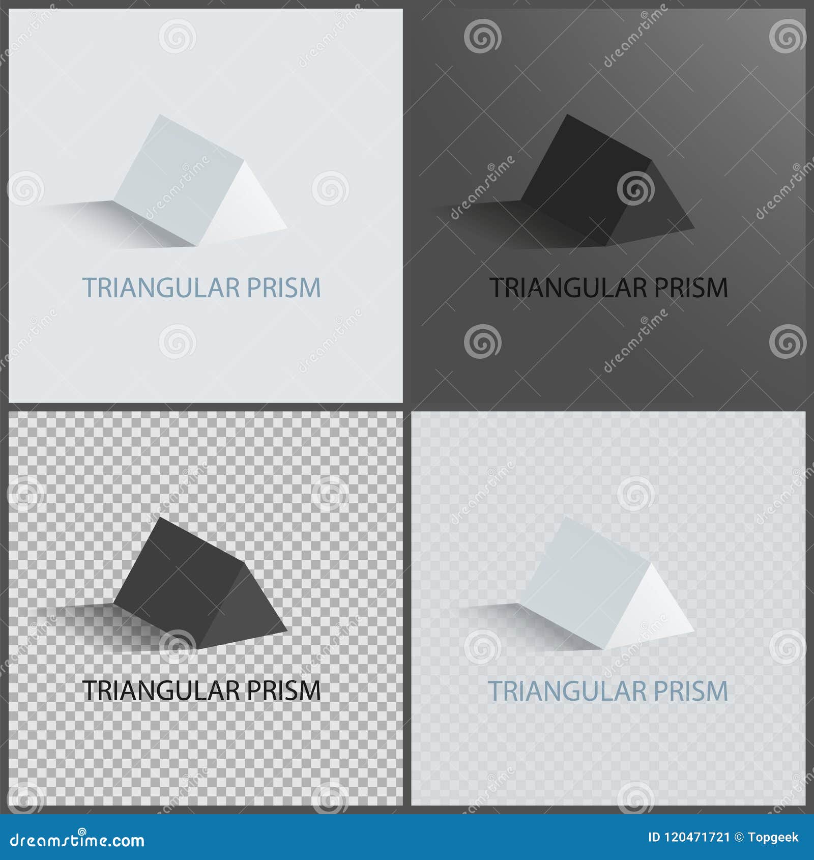 Triangular Prism Collection Vector Illustration Stock Vector ...