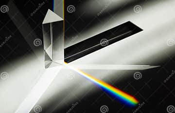 Triangular Prism Dispersing Sun Beam Splitting into a Spectrum on White ...