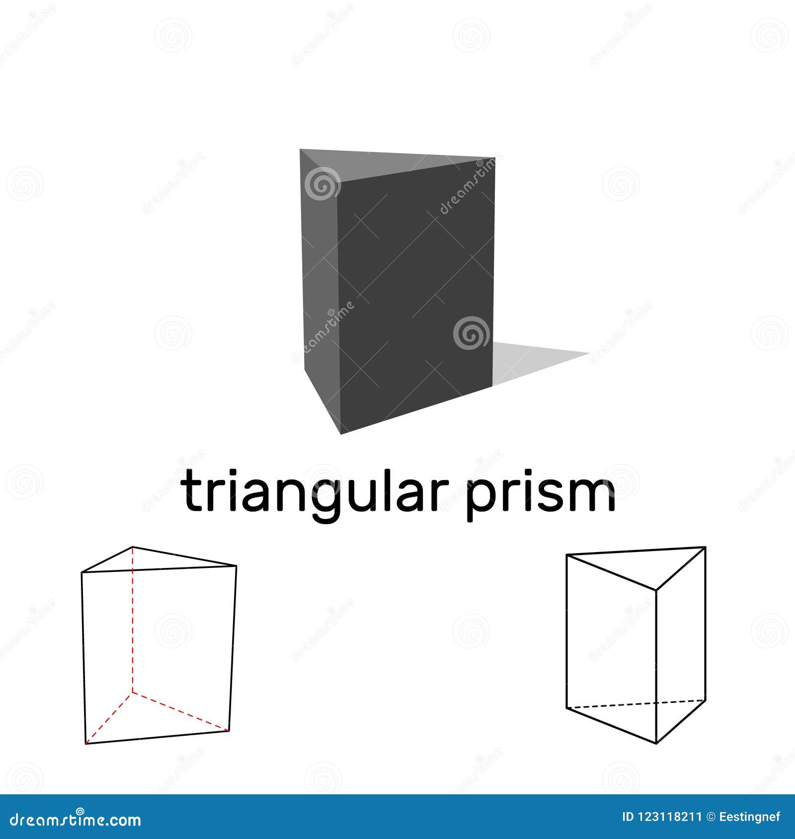 Triangular Prism. Geometric Shape. Isolated on White Background Stock ... Triangular Prism. Geometric Shape. Isolated on White Background Stock ...